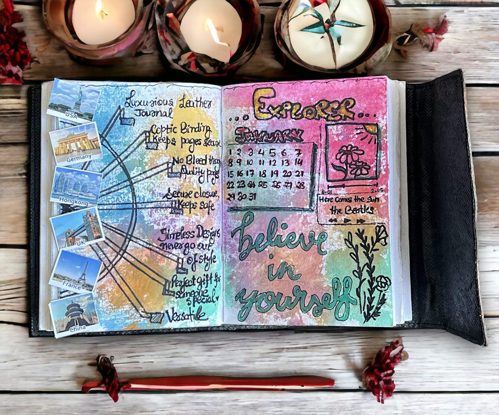 Handcrafted Tree of Life Emboss Leather Journal Blank Notebook ...