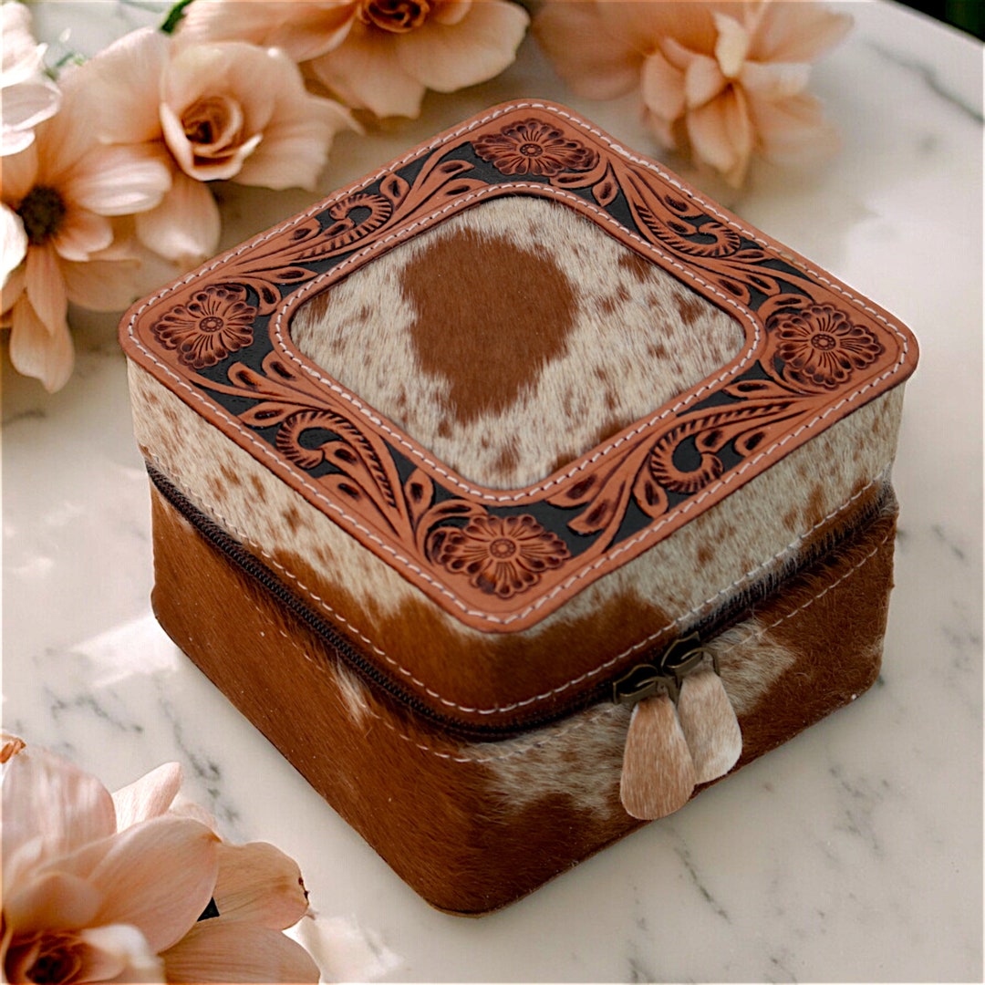 Jewellery Box, Cowhide Jewelry Box, Hair-on Jewelry Box, Gift for Women ...