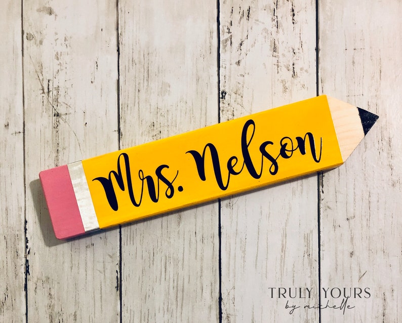 Teacher Pencil Name Plates / Teacher Name Plates / Male | Etsy