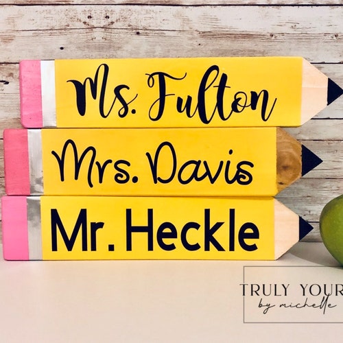 Personalized Giant Pencil Teacher Desk Name Plate - Etsy