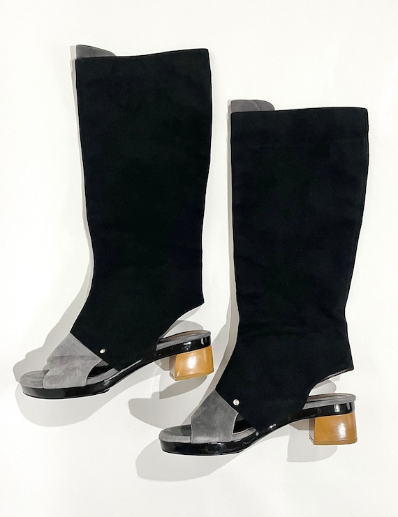 Vintage 2000s MARNI Cutout Suede Gladiator Boots / SP… - Gem