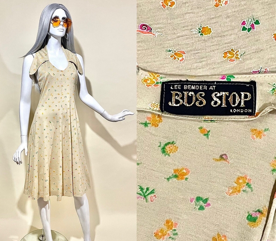 Vintage Late 1970s Lee Bender BUS STOP Halter Dress / Droopy Beagle ...