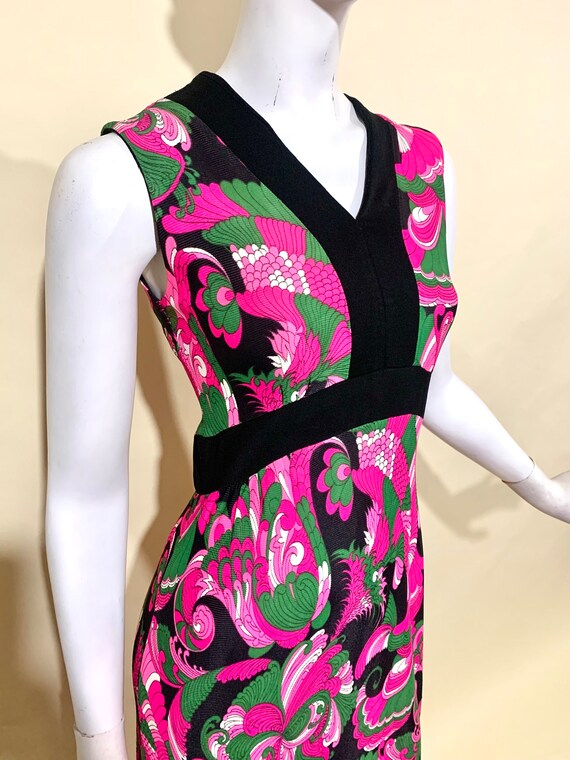 Vintage 60s 1970s Psychedelic Mod Maxi Dress // Wild … - Gem