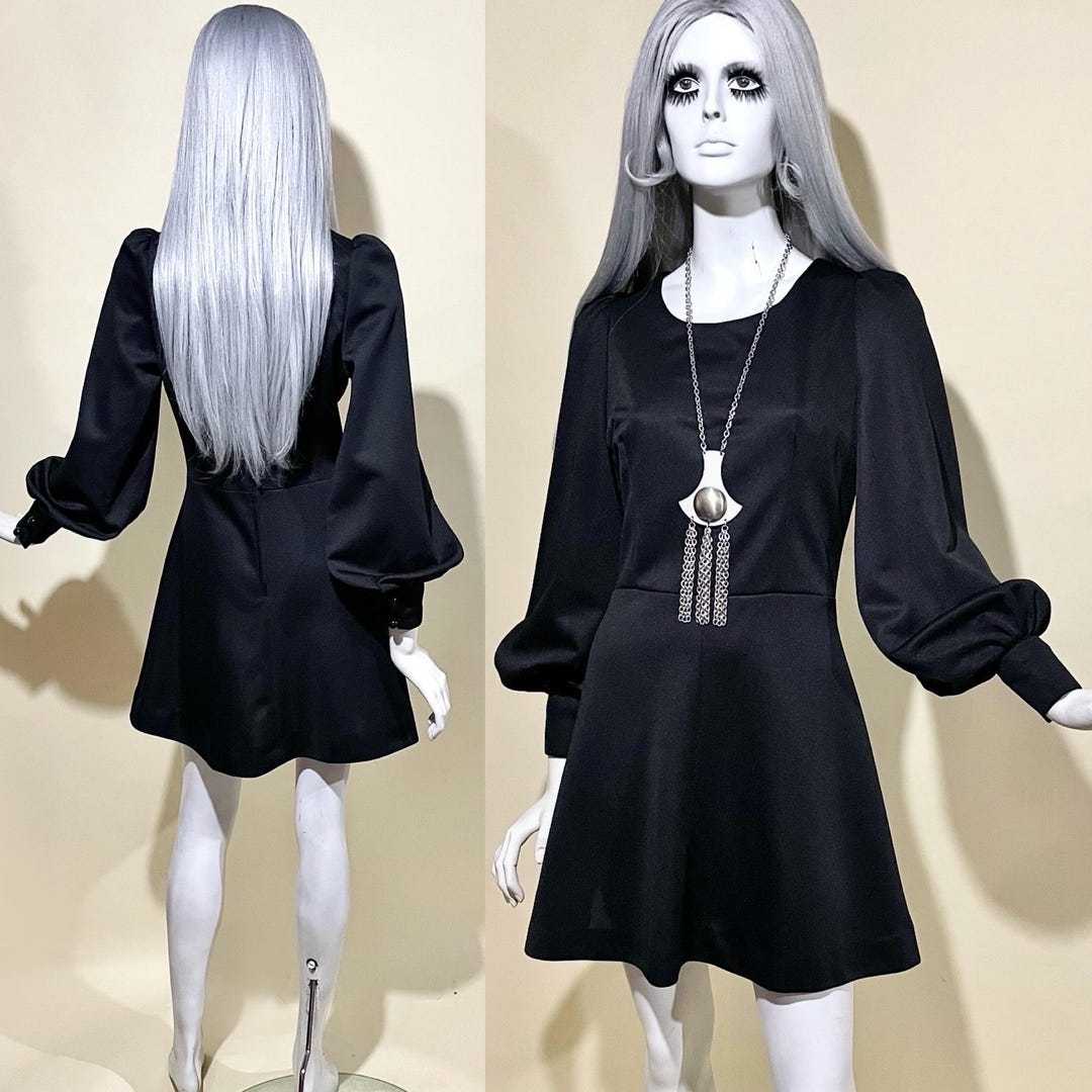 Vintage 1960s Huge Balloon Sleeve Mini Dress / Dolly Bird / Vampish ...