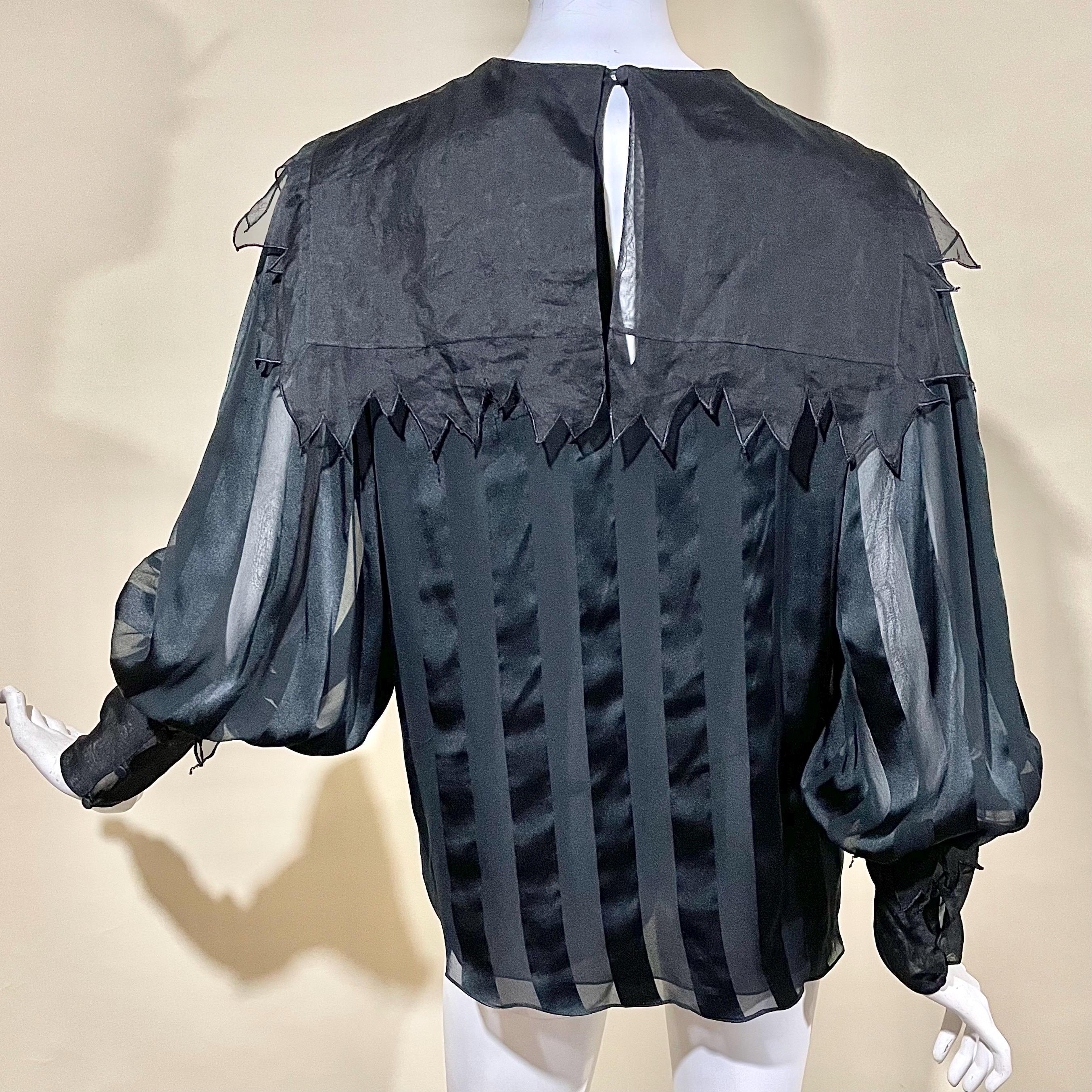 Vintage 1970s HANAE MORI Romantic Gothic Tunic / Huge Billowy Sleeves ...