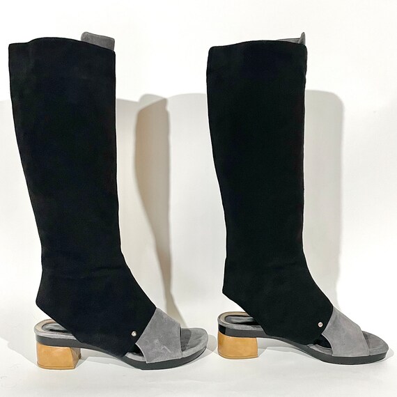 Vintage 2000s MARNI Cutout Suede Gladiator Boots / SP… - Gem