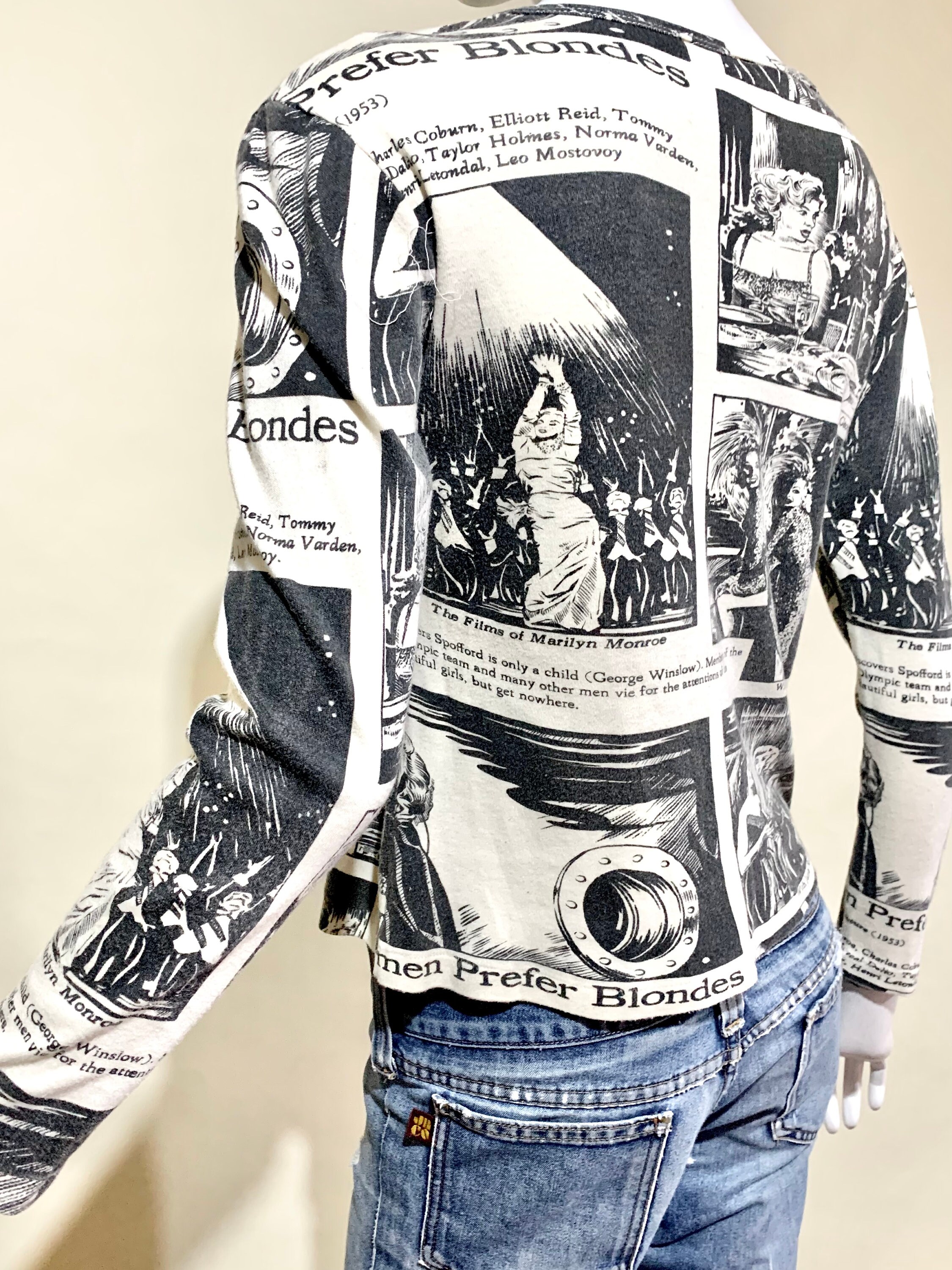 Vintage 1970s John Craig Mono Pop Art Jersey Tee / 50s SILVER SCREEN ...