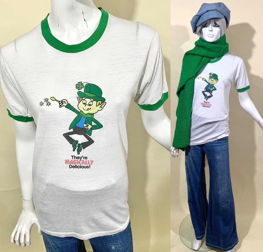 Vintage Unisex Lucky Charms Leprechaun Ringer T-shirt C1980 / - Etsy