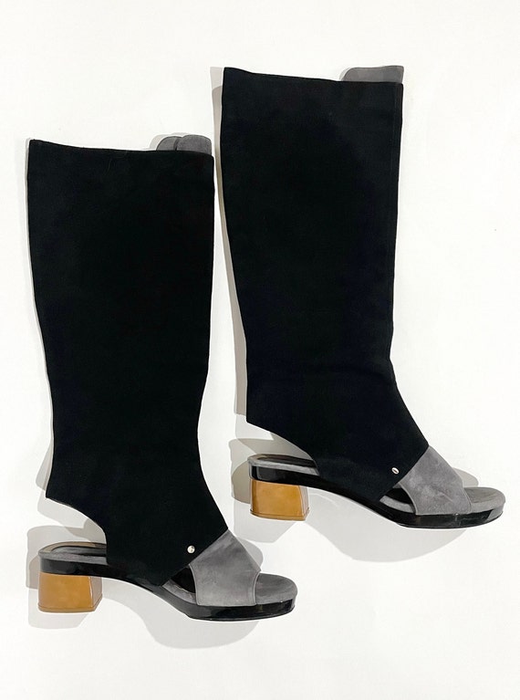 Vintage 2000s MARNI Cutout Suede Gladiator Boots / SP… - Gem