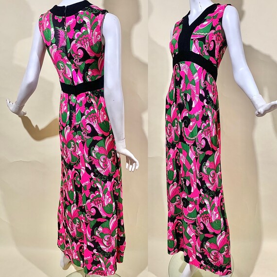 Vintage 60s 1970s Psychedelic Mod Maxi Dress // Wild … - Gem