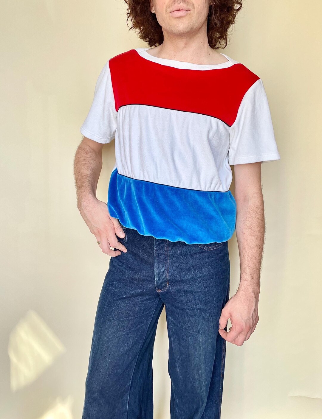 Vintage 1980s Danskin Playtex Velour Towelling Workout Top / Unisex Fit ...