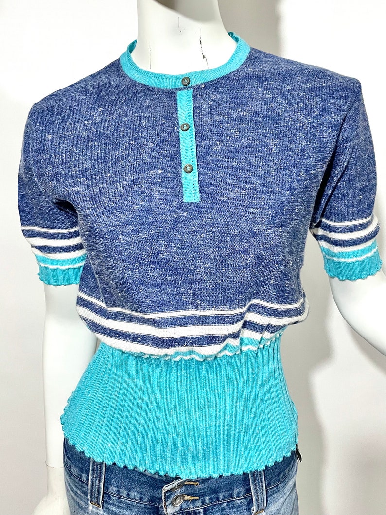 Vintage 1970s Skinny Rib Knit Top // 60s Mod Soul Sweater // Disco Deco ...