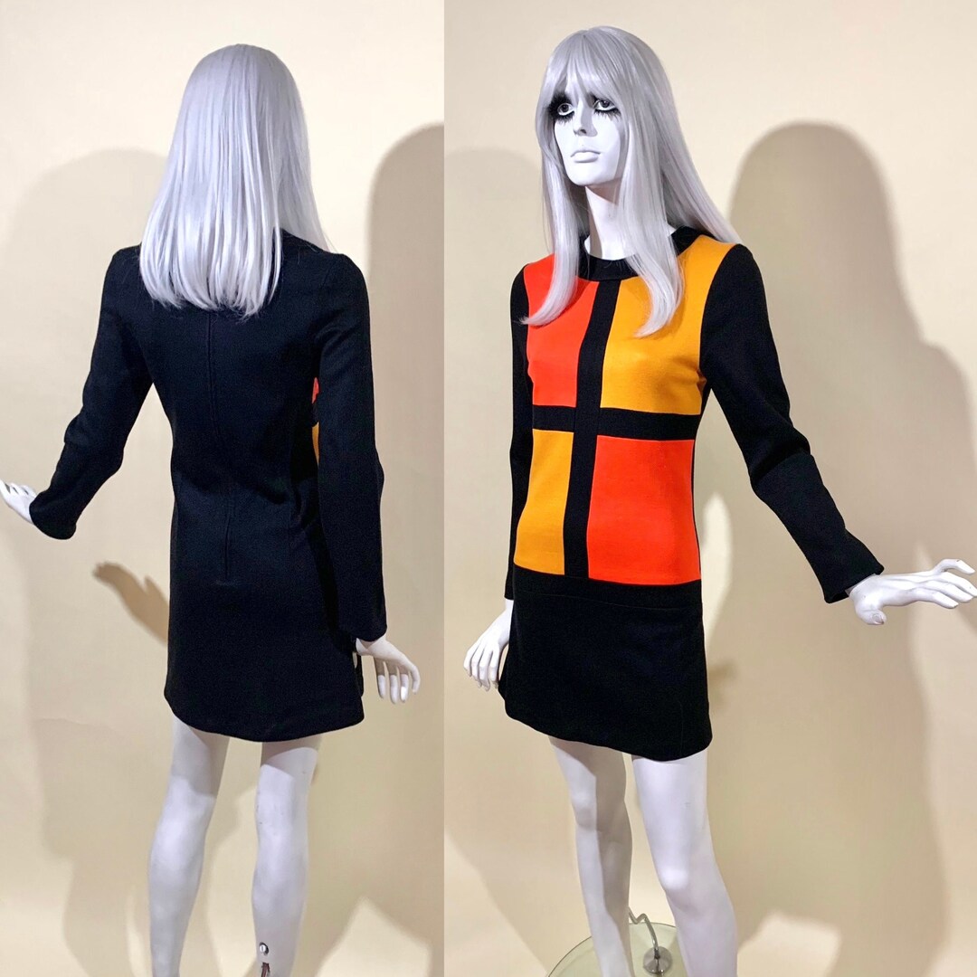 Robe mod en jersey color-block vintage des années 90/60 // Rétro ...