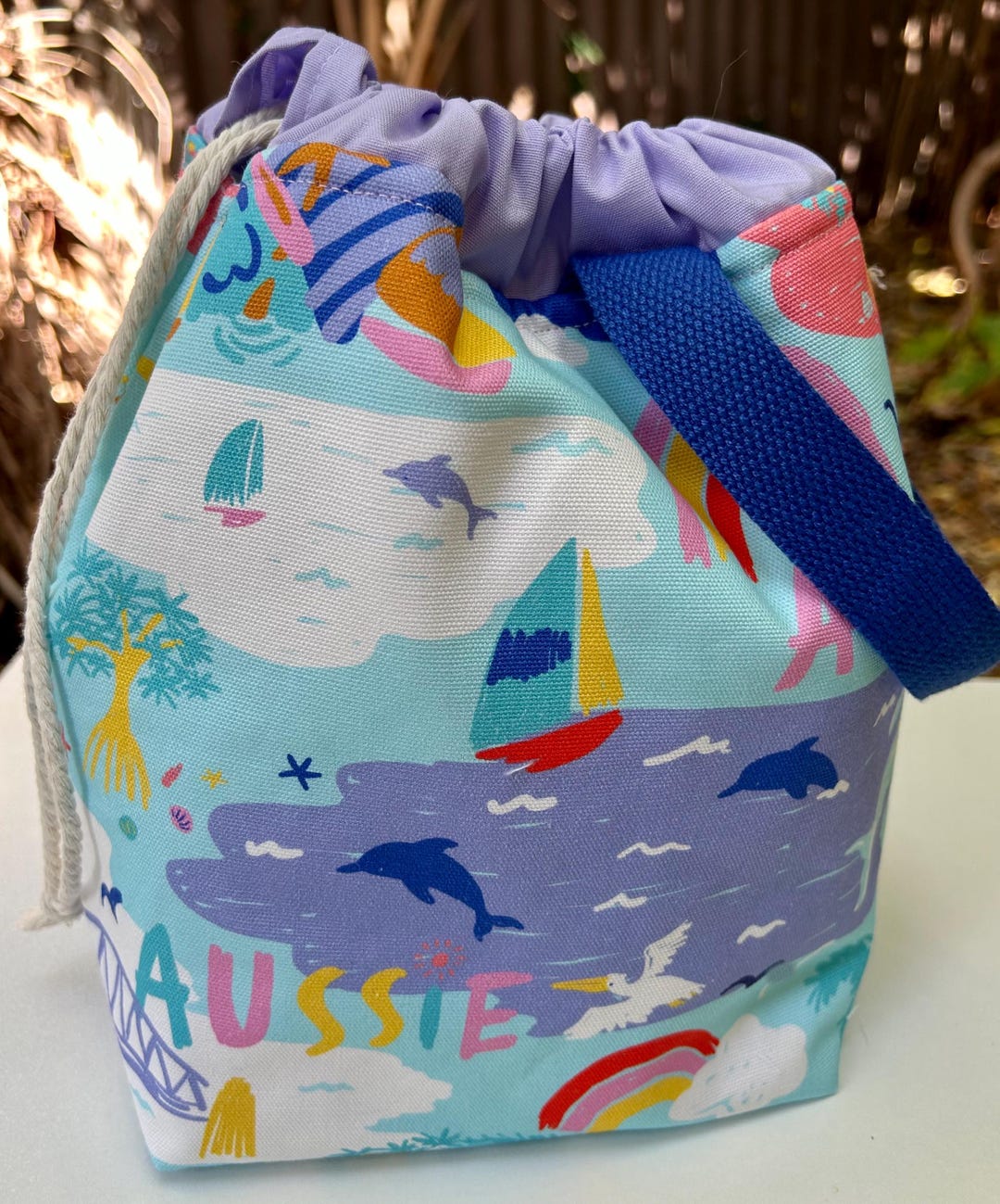 Aussie Knitting Project Bag, Craft Project Bag, Drawstring Bag - Etsy