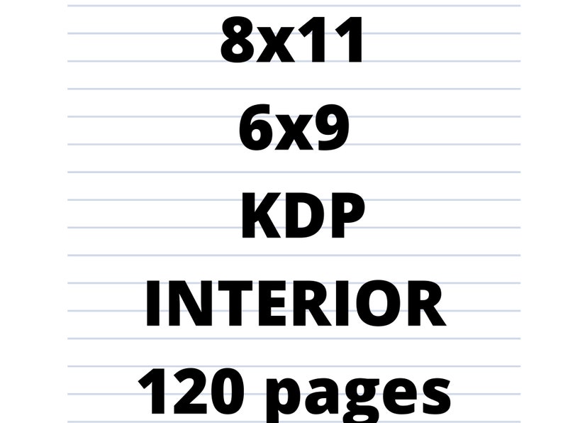 8 5x11 6x9 Lined Pages Amazon KDP Interior Etsy