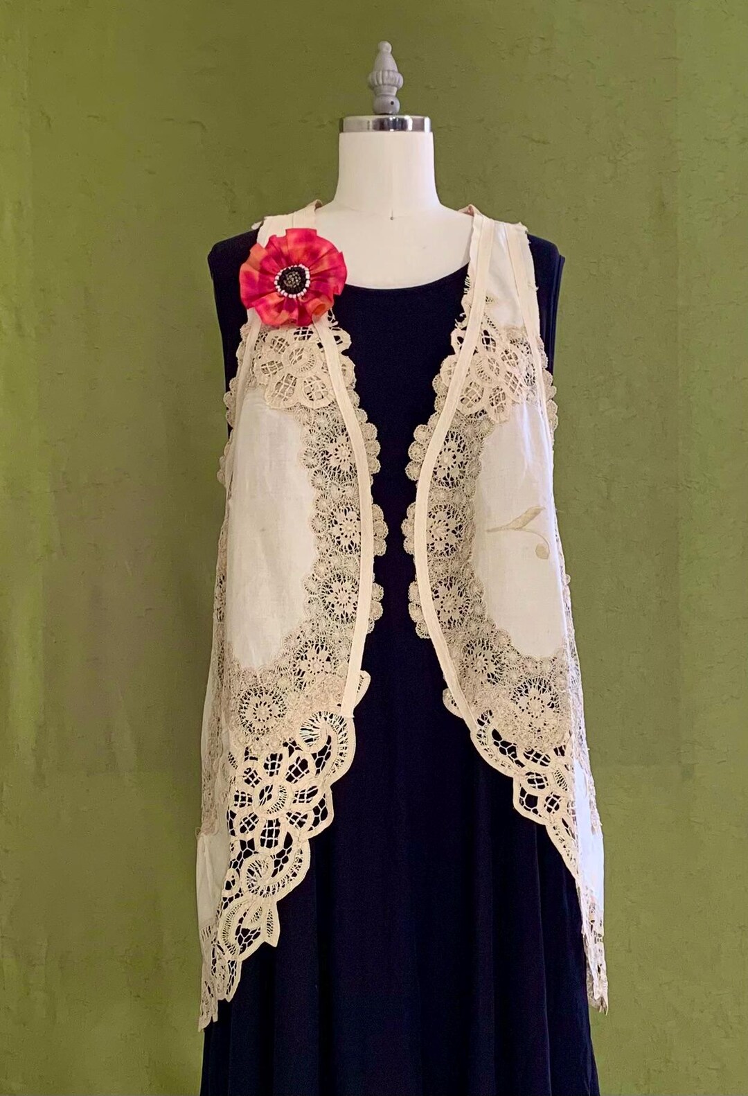 Lace Boho Gypsy Rustic Farmhouse Cottage Core Vest - Etsy