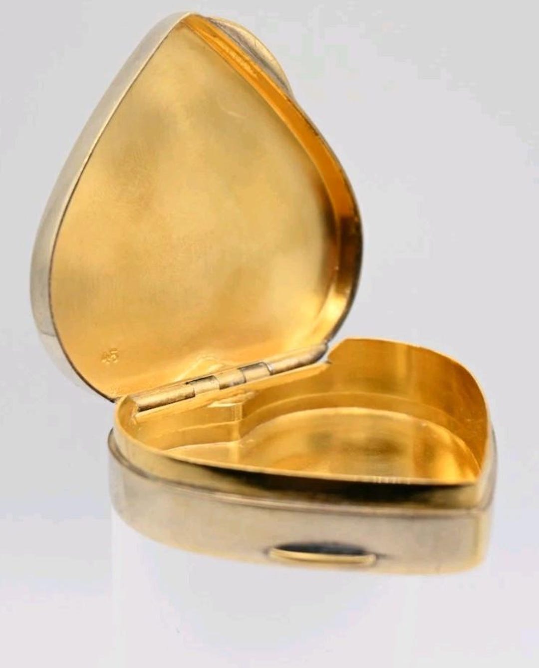 Antique Vintage Art Deco Tiffany & Co Rare Silver Heart Pill Ring Box ...