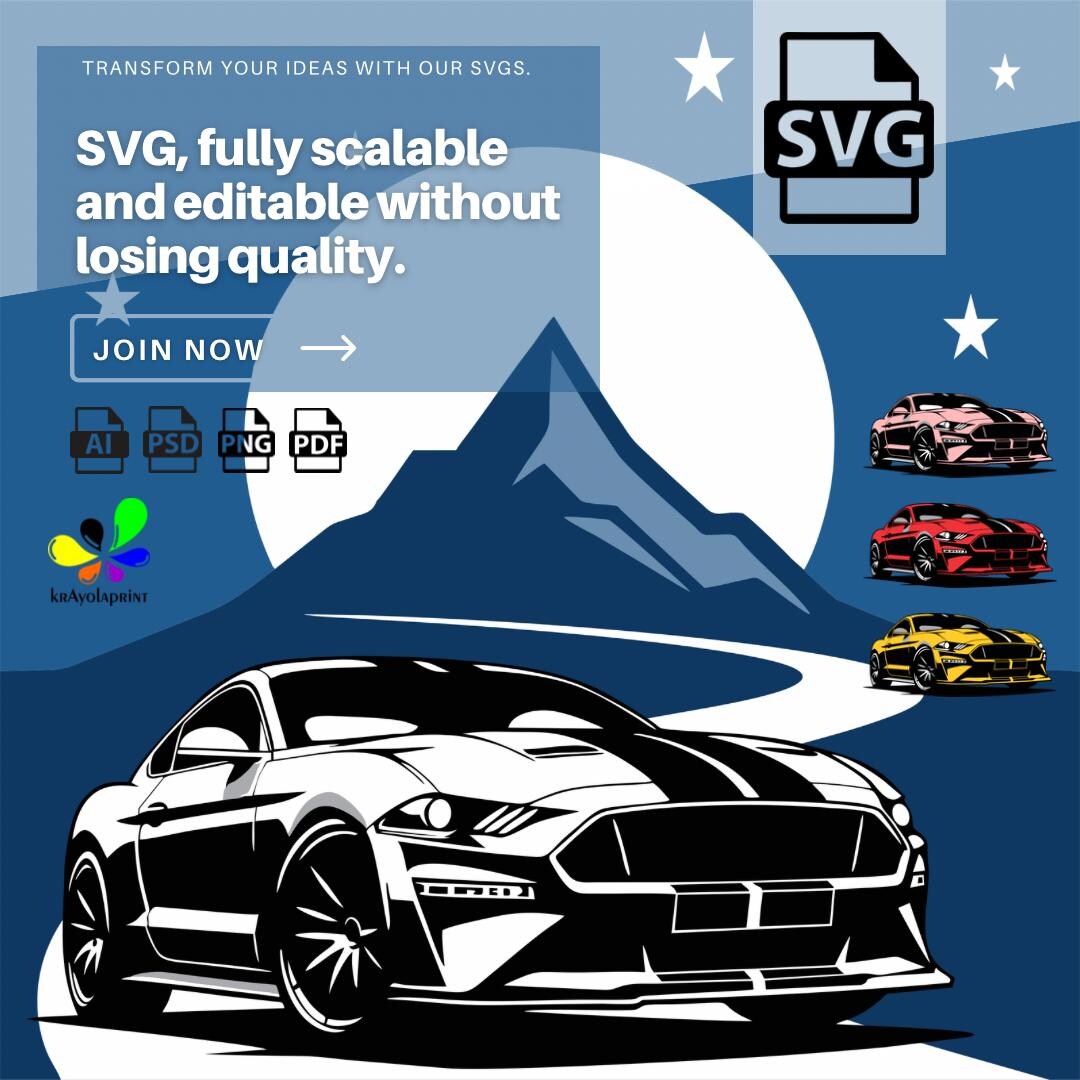 Sporty GT Velocity Digital Vector Design of a Sport Car for Cutting ...