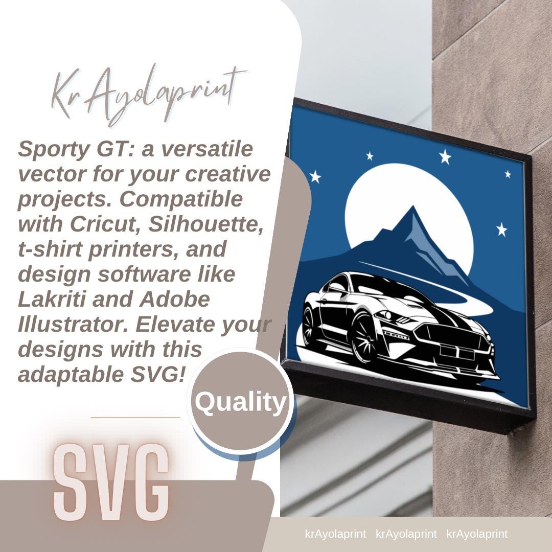 Sporty GT Velocity Digital Vector Design of a Sport Car for Cutting ...