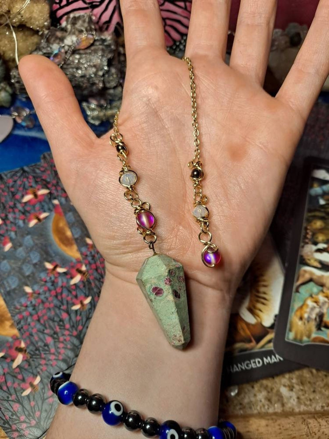 Ruby in Fuchsite Pendulum - Etsy