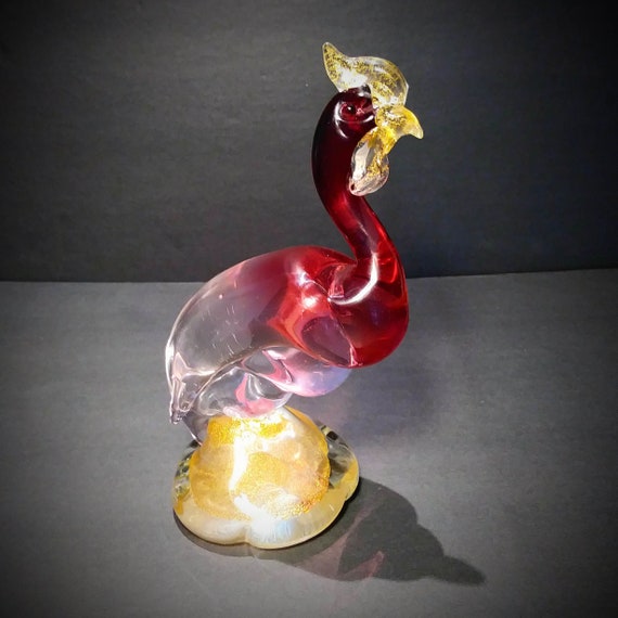 Archimede Seguso Murano Art Glass Guinea Fowl Sculpted Figure Etsy
