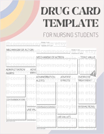 FREEBIE Nursing Student Study Sheet Drugs - Etsy