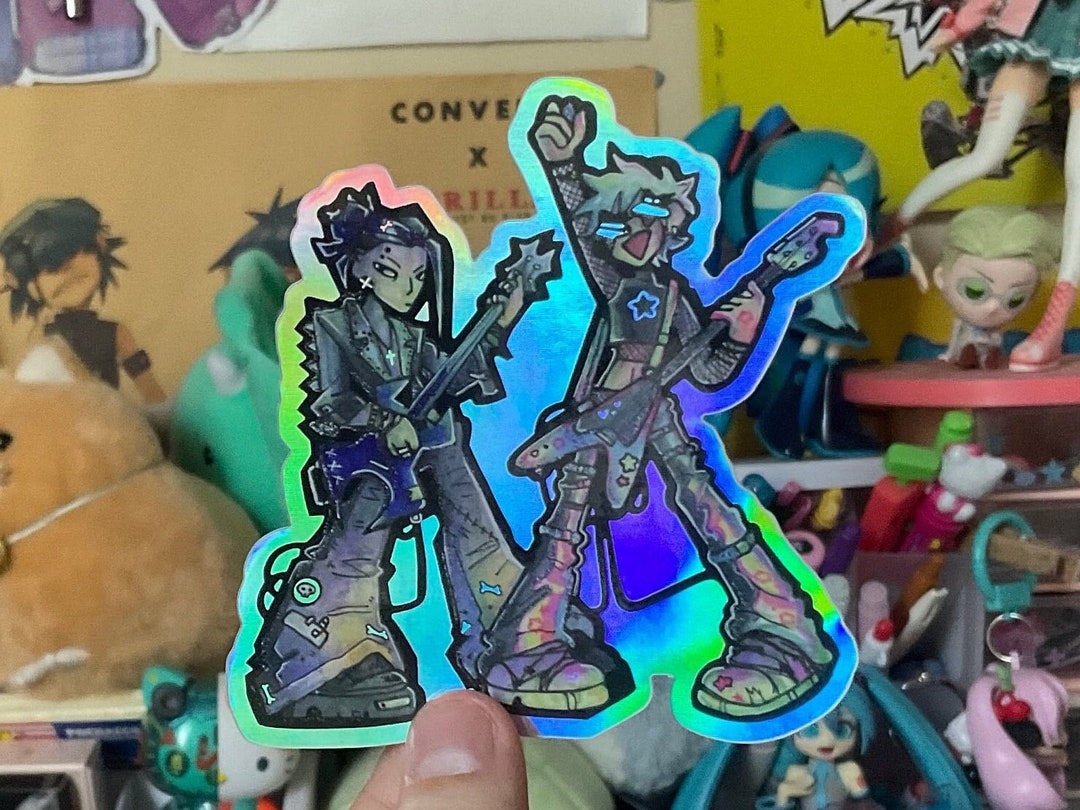 Rockstar Duo, Glossy Holographic, Vinyl Sticker. - Etsy