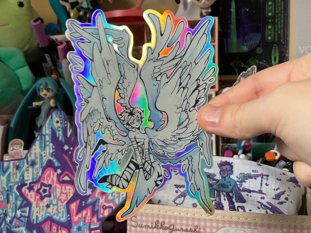 Winged Pilot, Glossy Holographic, Vinyl Sticker. - Etsy
