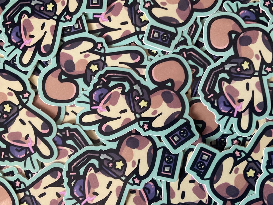 Headphones Cat Glossy Sticker - Etsy