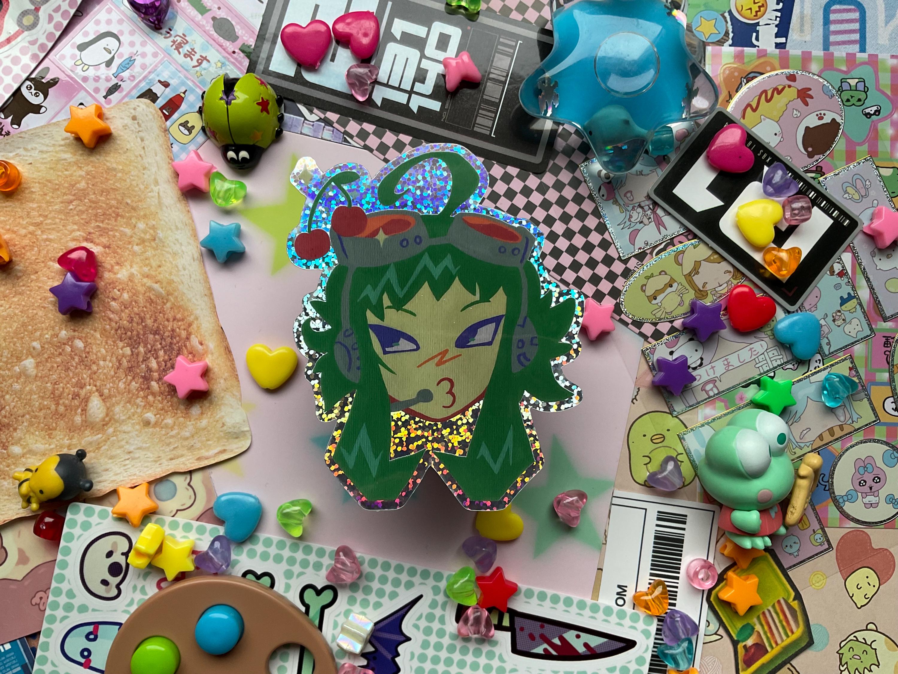 Cyber Headphones, Glitter Vinyl Sticker - Etsy