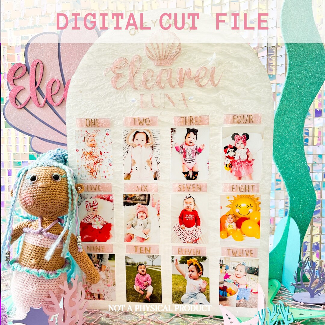12 Month Mermaid Board Digital File | Laser SVG File | Laser Digital ...