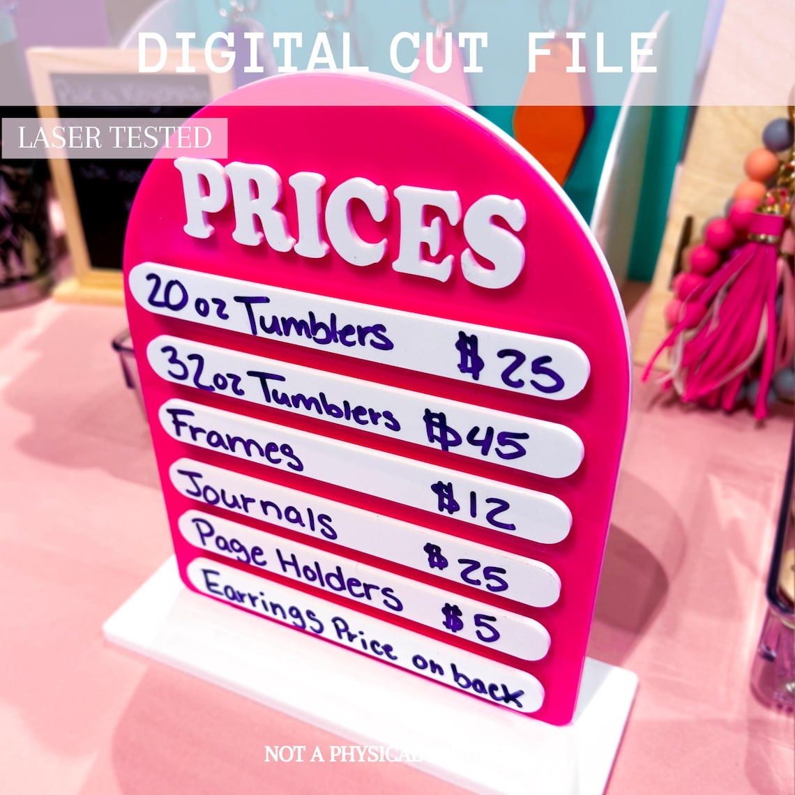 Magnetic Pricing Sign SVG | Glowforge SVG | Vendor Sign Svg | QR Code ...