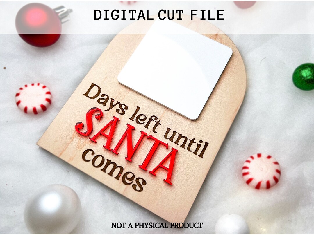 Christmas Countdown Whiteboard Digital File | Laser SVG File | Laser ...