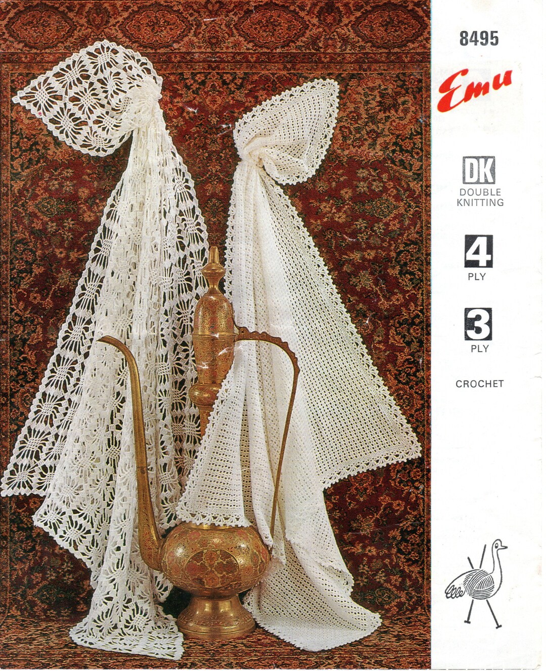 Crochet Classic Baby Shawls Patterns for DK, 4ply and 3ply - Emu 8495 ...