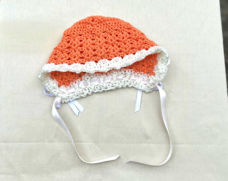 Crochet Newborn Dress Set: Coral Baby Outfit, Bonnet & Diaper Cover - Etsy