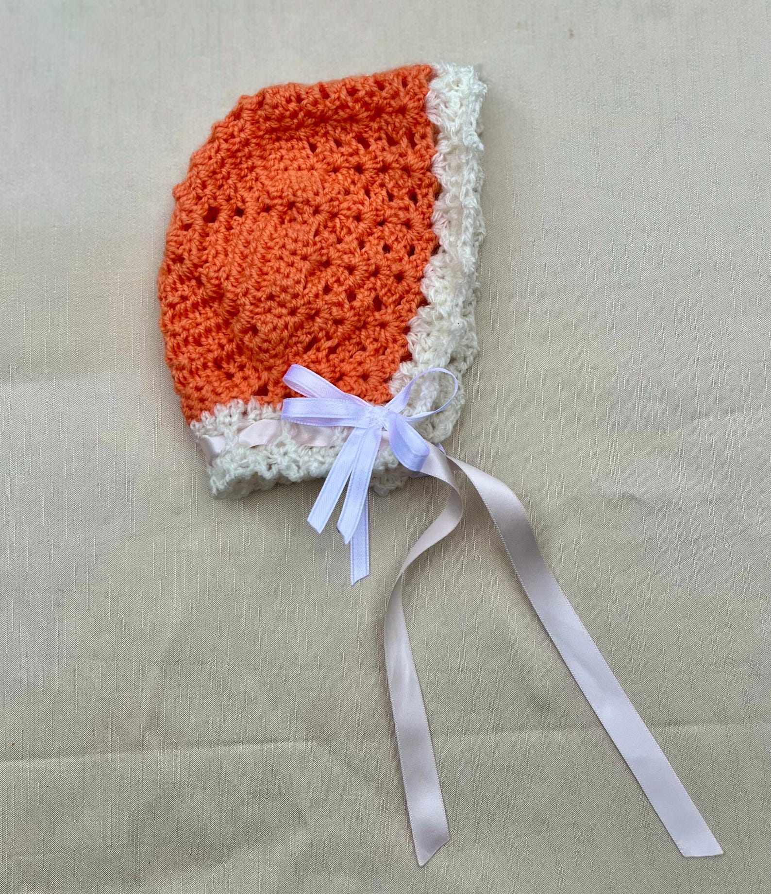 Crochet Newborn Dress Set: Coral Baby Outfit, Bonnet & Diaper Cover - Etsy