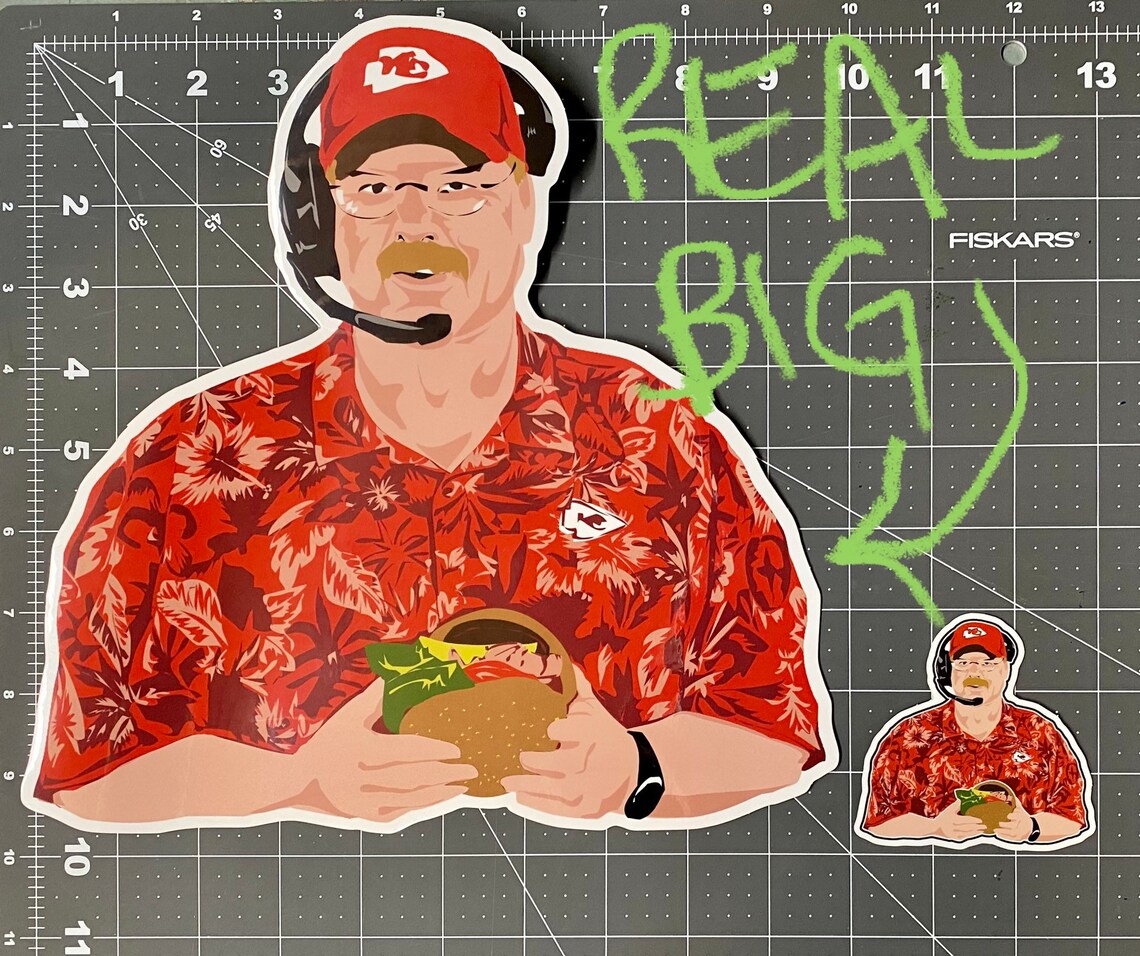 ANDY REID Kansas City Chiefs Sticker Weatherproof Vinyl Hydroflask ...