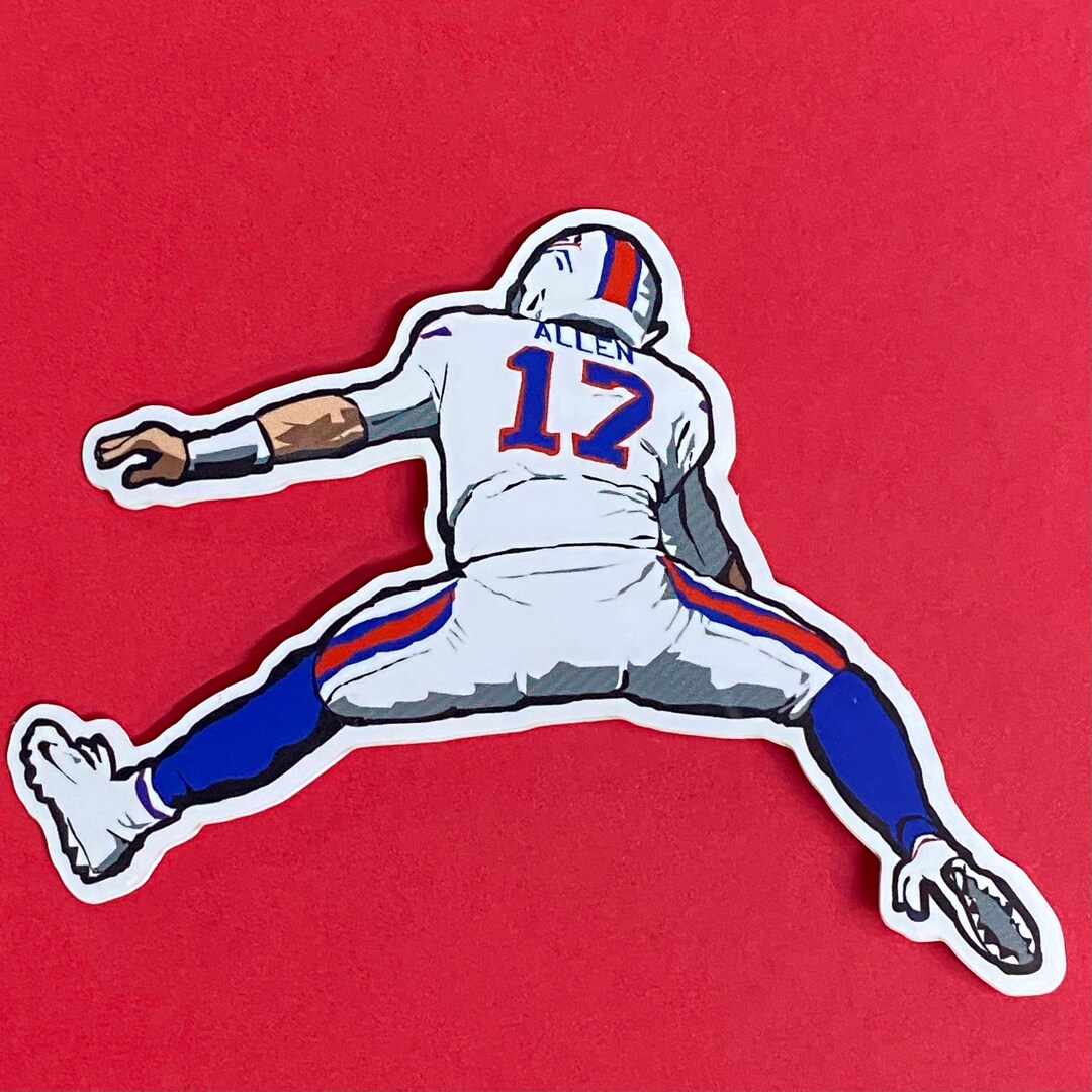 JOSH ALLEN Buffalo Bills Jumping Sticker Weatherproof Vinyl Hydroflask ...