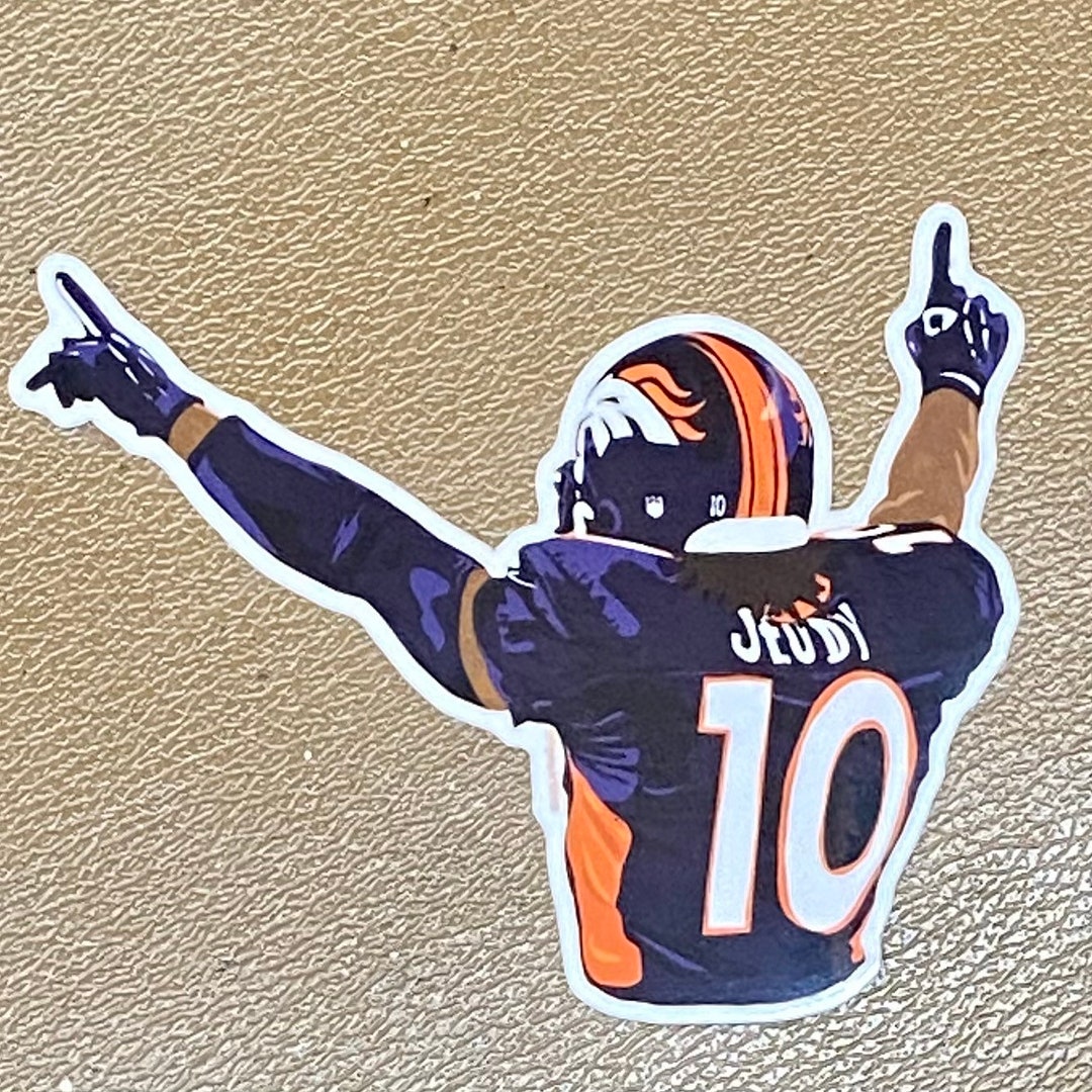 Denver Broncos Sticker WR 10 Jerry Jeudy Weatherproof Vinyl - Etsy