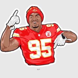 CHRIS JONES Kansas City Chiefs #95 Sticker Weatherproof Vinyl Decal - Etsy