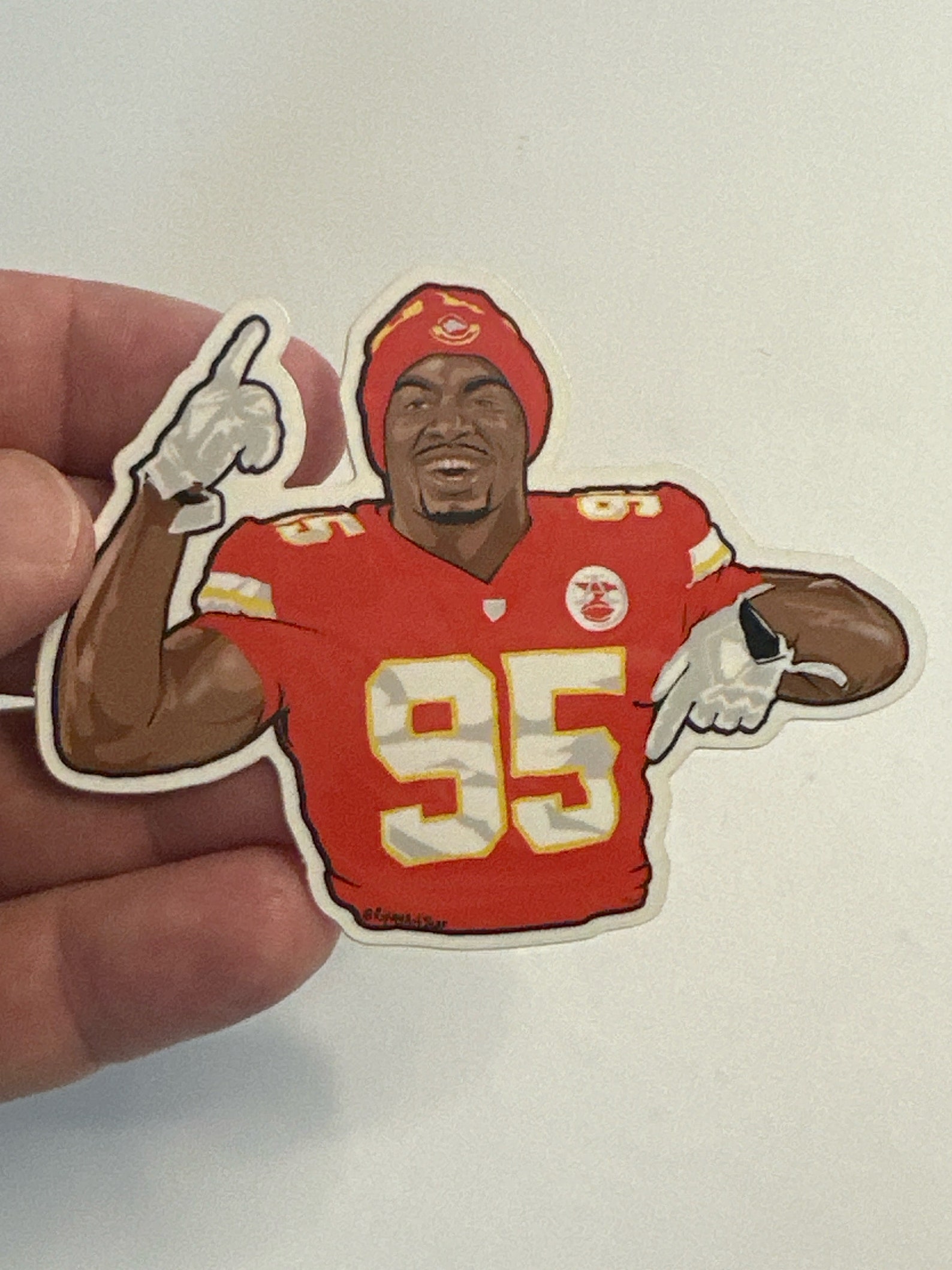 CHRIS JONES Kansas City Chiefs #95 Sticker Weatherproof Vinyl Decal - Etsy