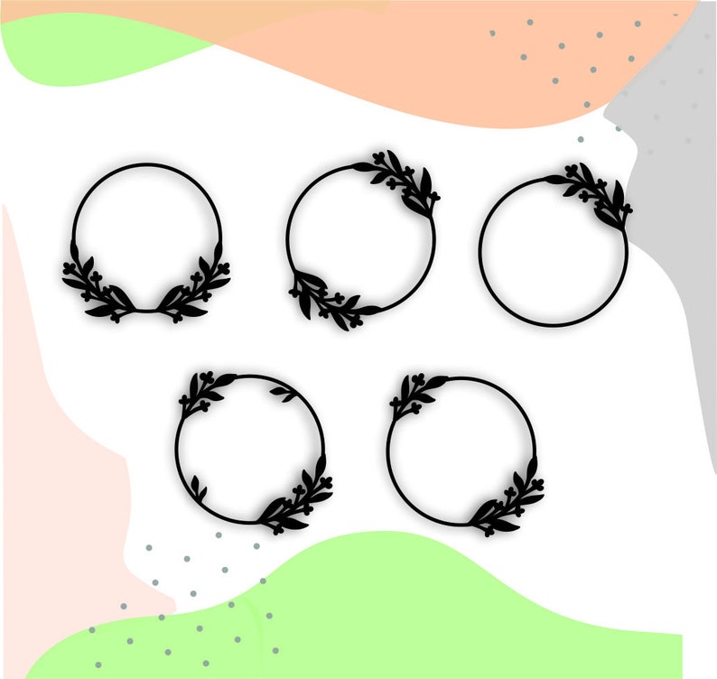 Sculpting & Forming wreath frame svg leaf frame cake topper svg cake ...