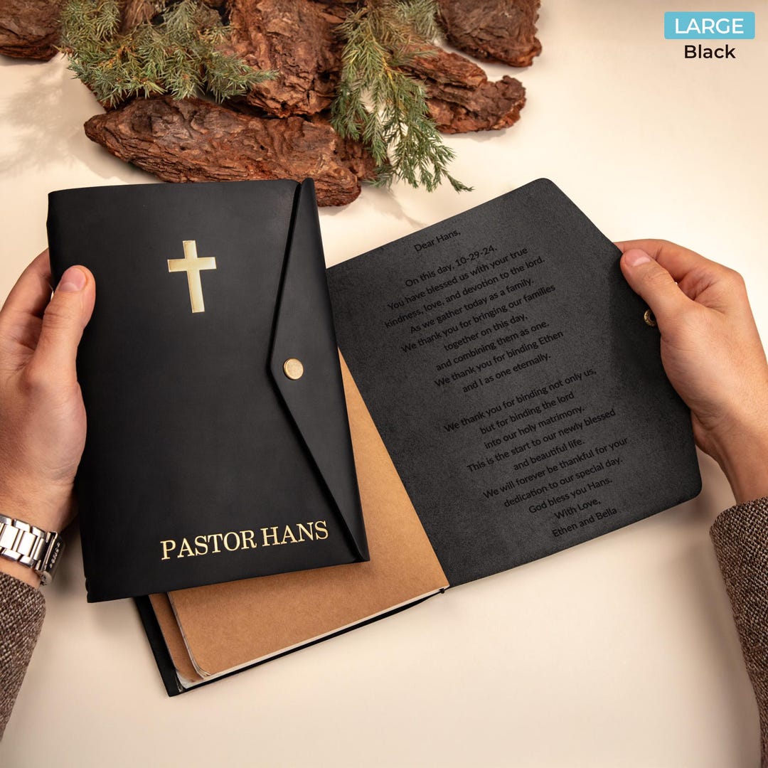 Personalized Prayer Leather Notebook for Pastor, Christian Gifts for ...