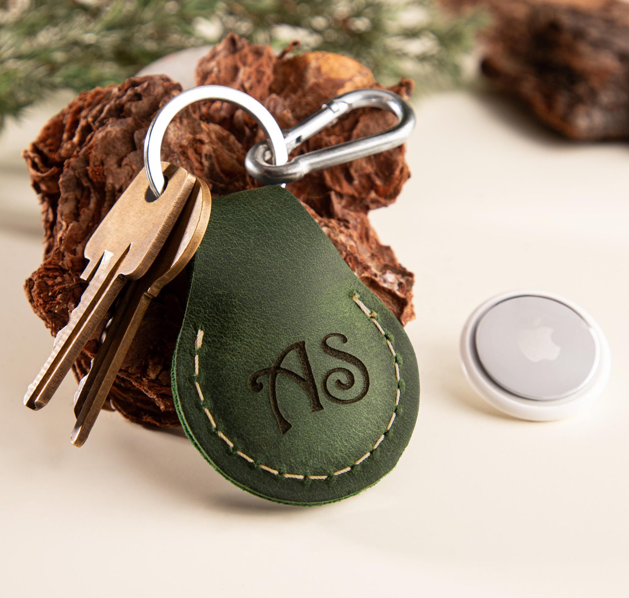 Apple AirTag Leather Holder With Custom Personalization - Etsy