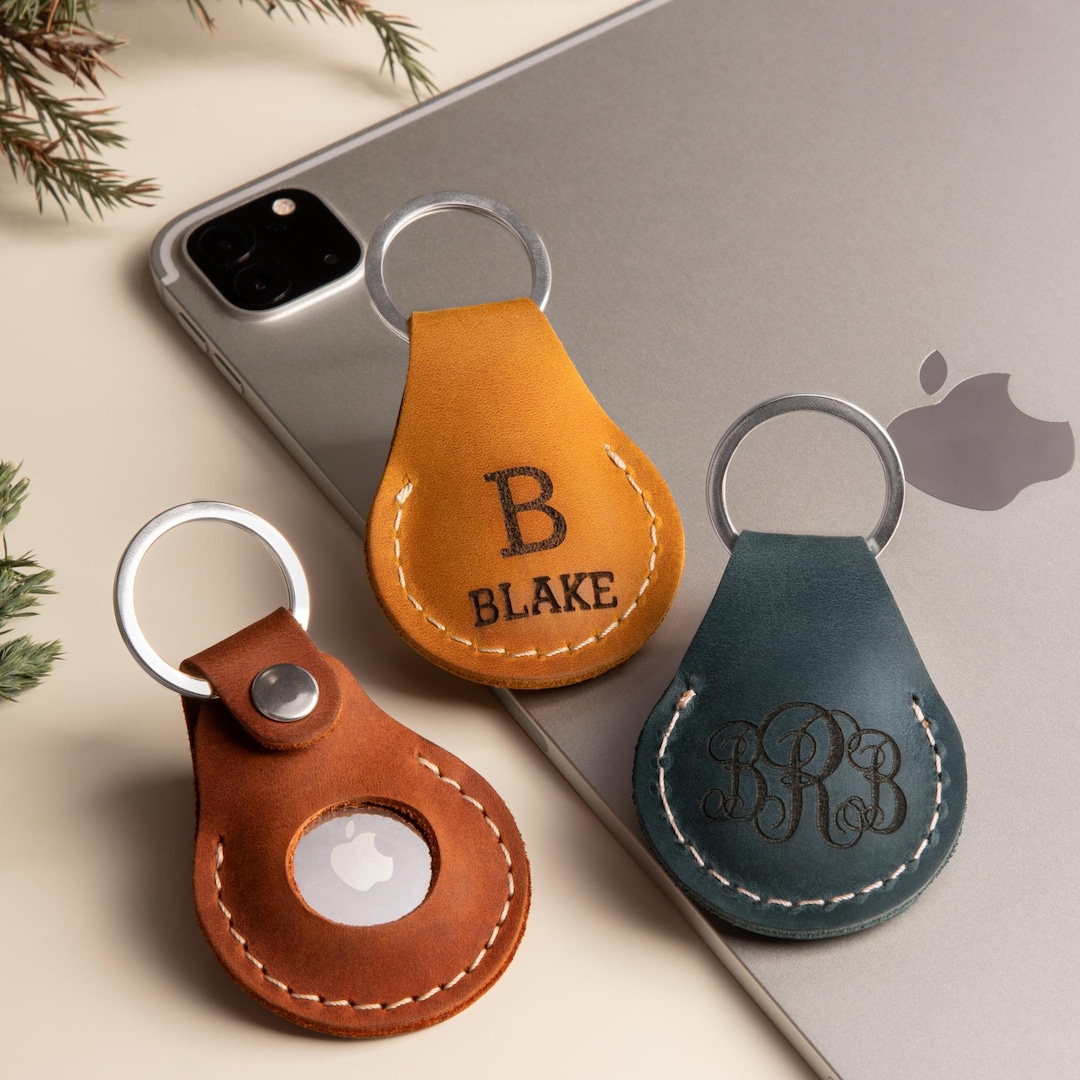 Apple AirTag Leather Holder With Custom Personalization - Etsy