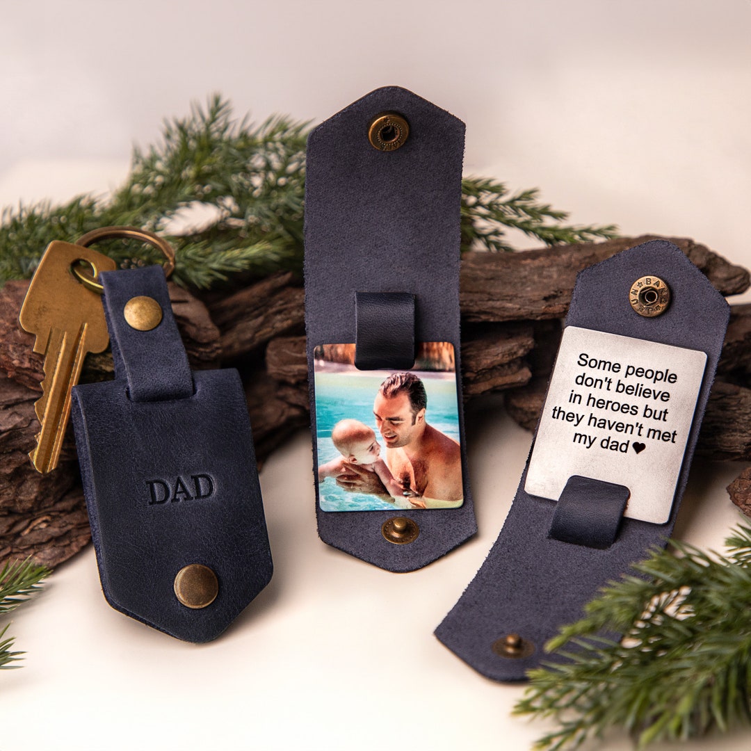Dad Picture Keyring Gift for Birthday, Father Day Gift for Dad With ...