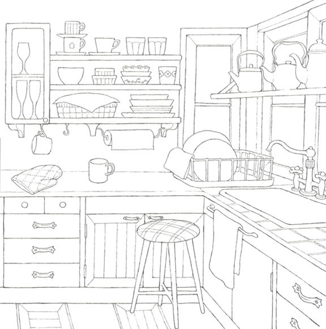 Happy Dream Rooms Coloring Book By Chiaki Ida | Etsy