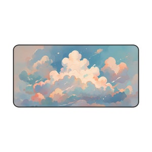 Anime Cloud Desk Mat, Kawaii Desk Mat, Cute Pastel Cloud Pad, Aesthetic ...
