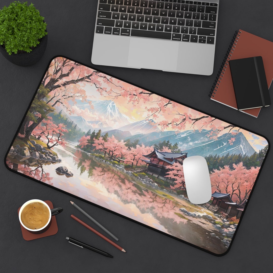 Sakura Desk Mat, Japandi-inspired Desk Mat, Minimalist Japan Desk Mat ...