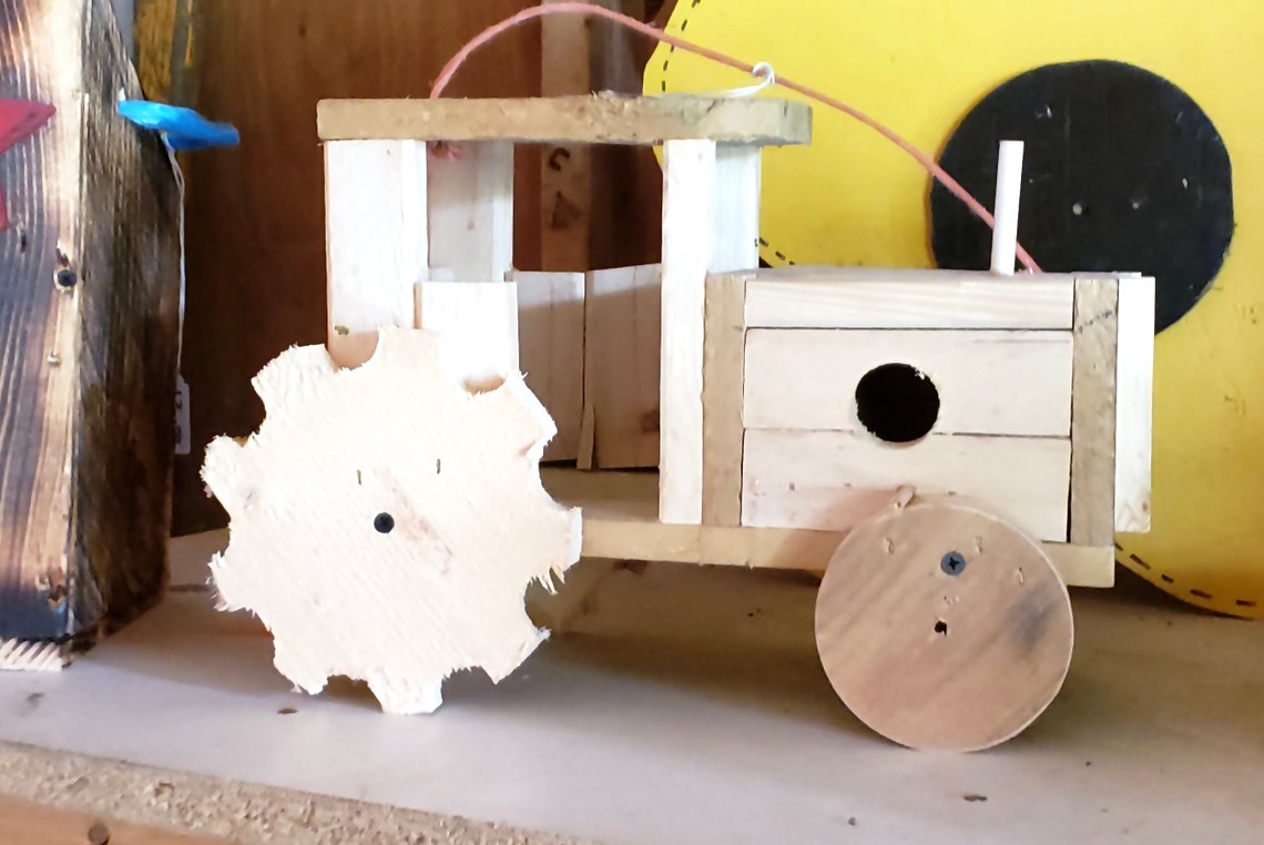 Handcrafted Tractor Birdhouse - Etsy